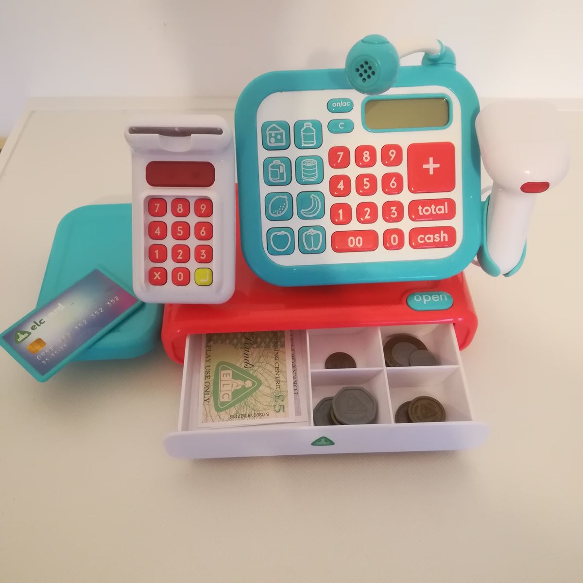 ELC Cash register kék pénztárgép | Eladó új, minőségi, csomagolássérült ...